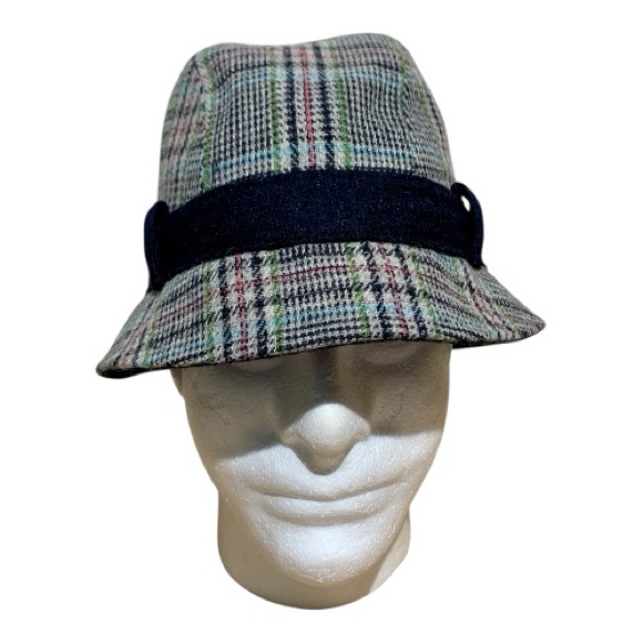 Vintage | Accessories | Vintage Wool Plaid Bucket With Black Band ...